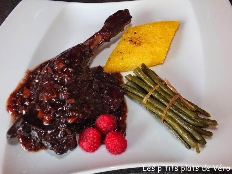Les p'tits plats de Véro: Cuisses de canette au vin rouge, framboises ...